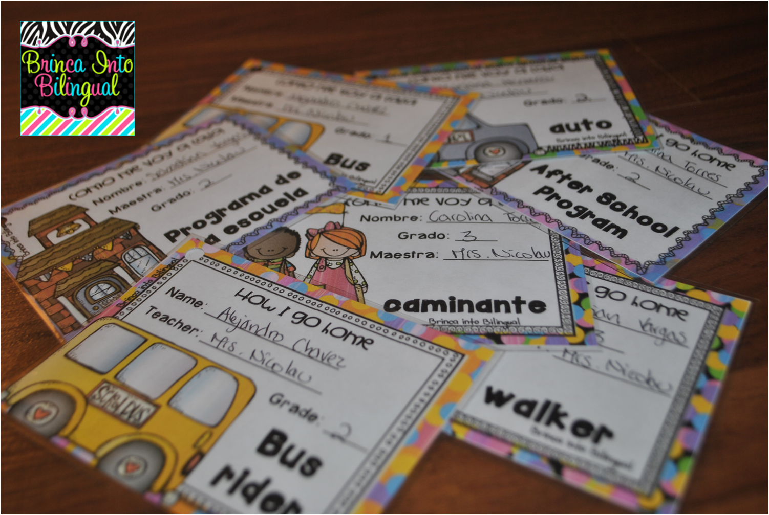 Brinca Into Bilingual (Mrs. Nicolau): How We go Home Backpack Cards :)
