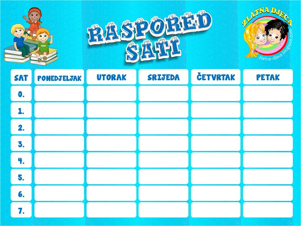 Zlatna djeca: Raspored sati