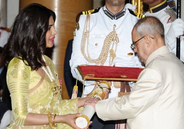 Bollywood Actress Saree Collections: Priyanka Chopra At Padma Shree ...