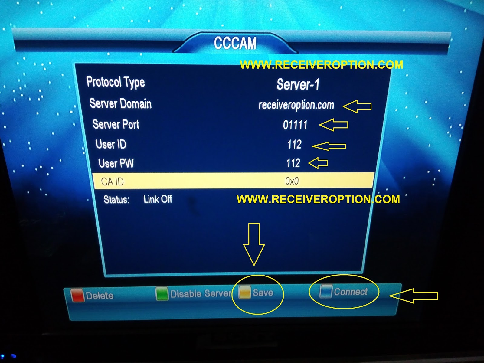 STAR TRACK 5900HD RECEIVER CCCAM OPTION - How To Enter Biss key Power ...