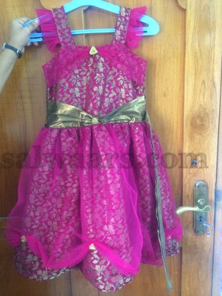 Tissue Floral Work Frock - Indian Dresses