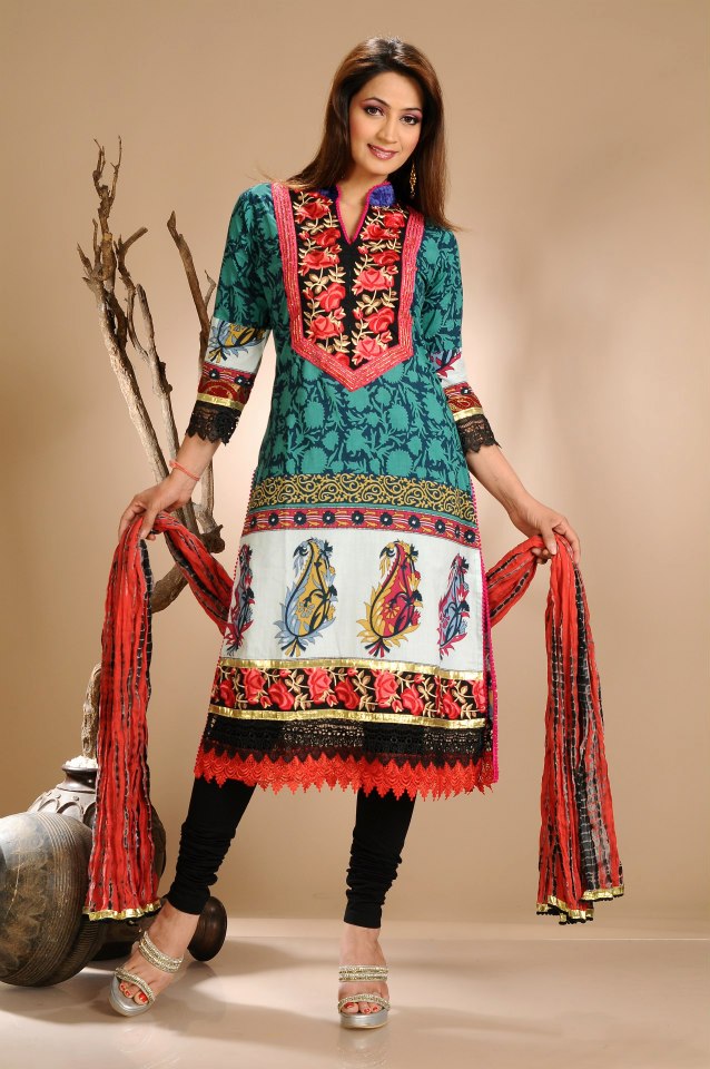 Asian Salwar Suits Collection 2013 | Casual Short Shirt with Salwar ...