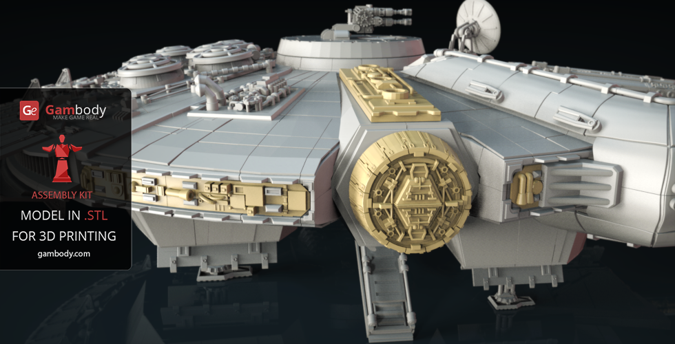 Star Waras - Millennium Falcon Tracery, Docking Ring, Decor 3D Printable Exterior Parts Kit 4 ...
