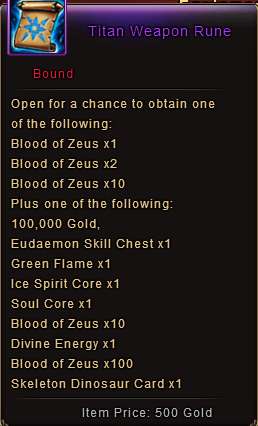 Wartune balens guide: Titan weapon rune exchange