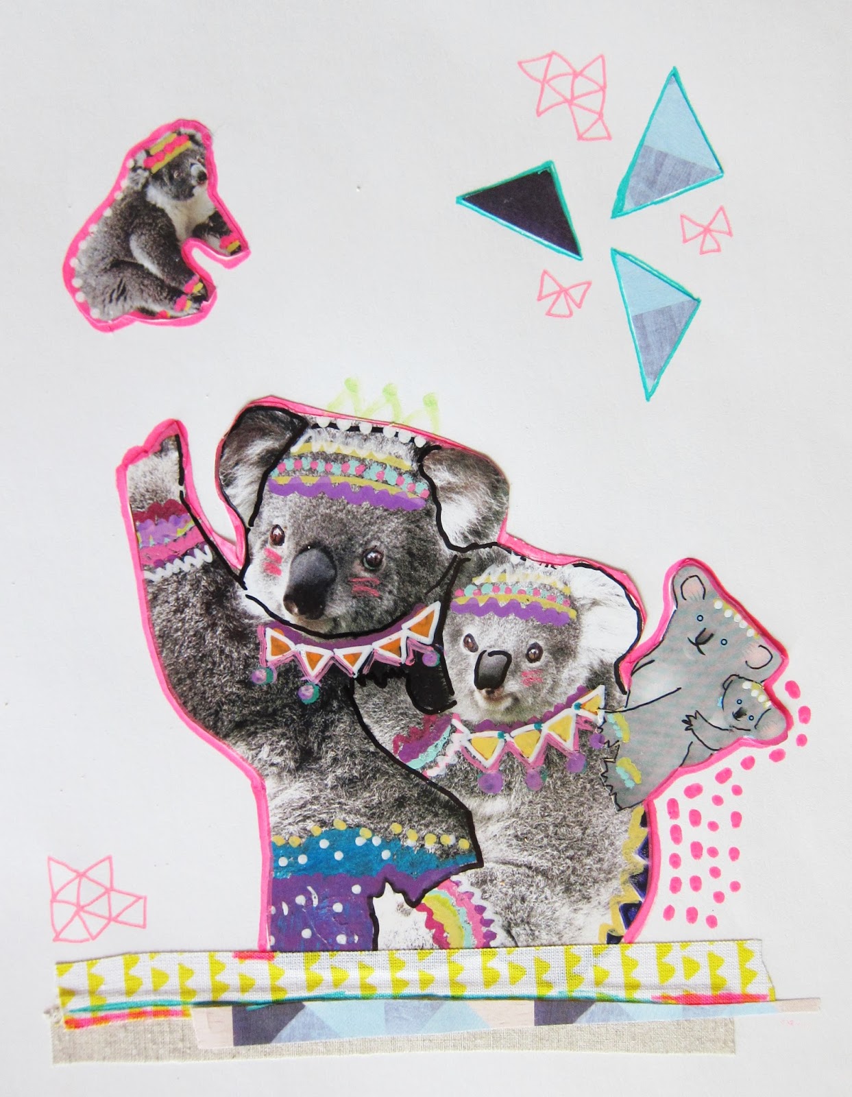 Flying Koala Bear Collage - Marcia Beckett