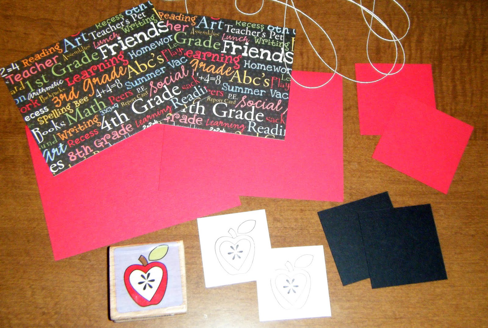 Cards by CG: Pieced Apple Teacher Card Sets