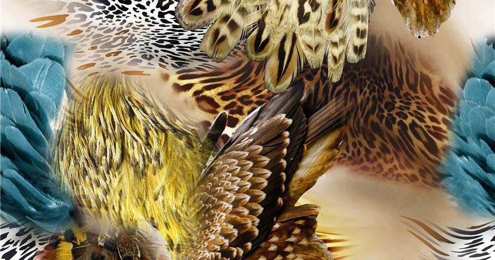 DİGİTAL PRİNT NATURAL FEATHER COLLAGE | Joy Design Studio