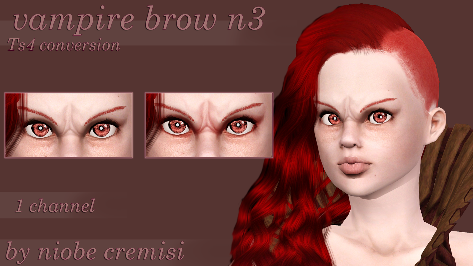 [ts4 conversion] Vampire Brow n1-2-3 by niobe cremisi - Niobe Cremisi
