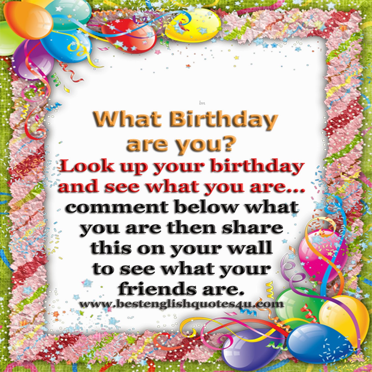 What Birthday Are YOU?