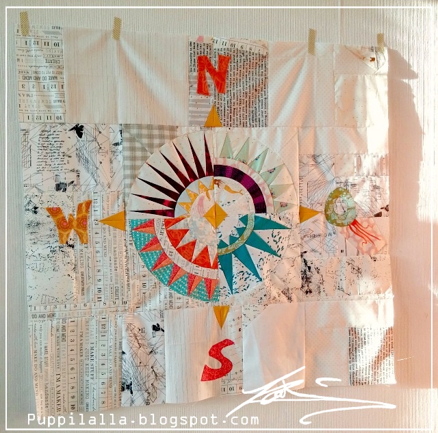 Puppilalla : The Rakish Needle - My Compass Rose Starter Block