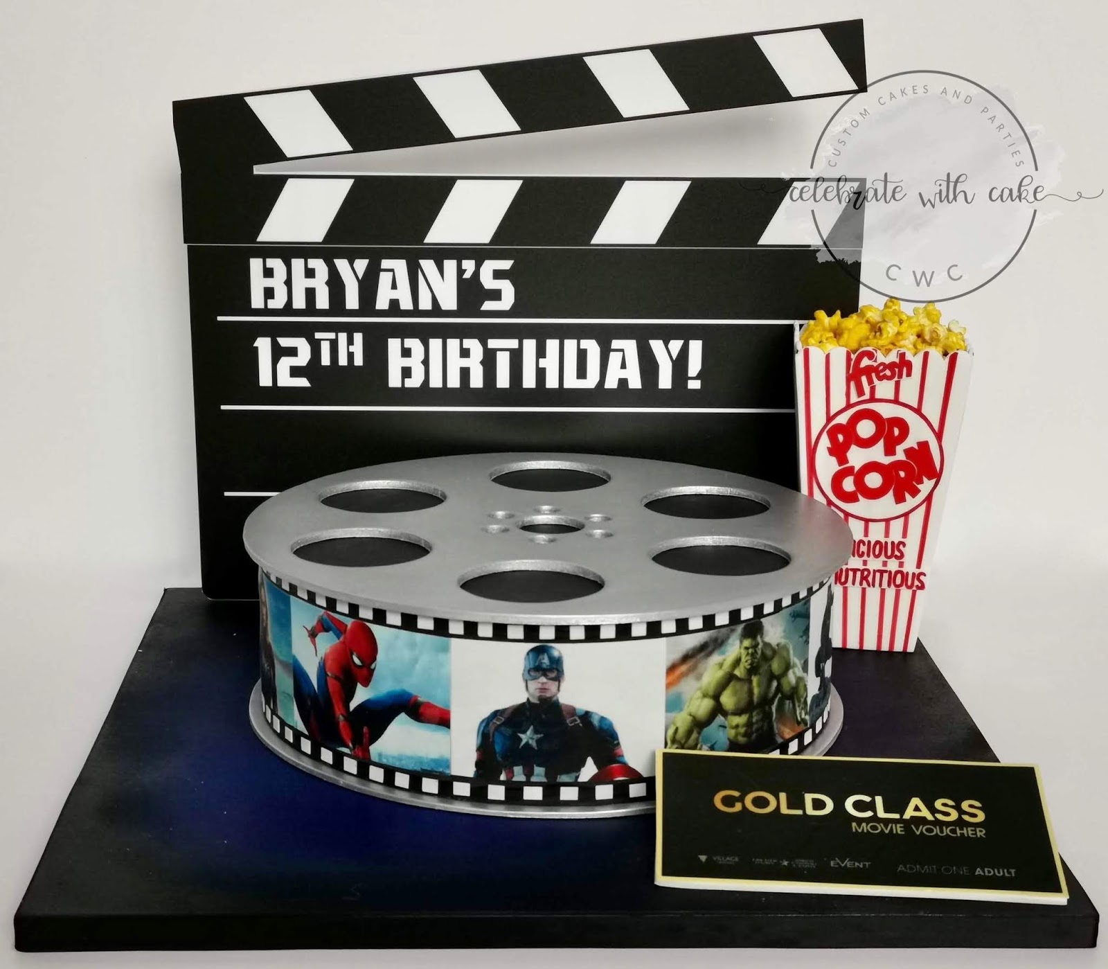 Celebrate with Cake!: 3D sculpted film reel Cake