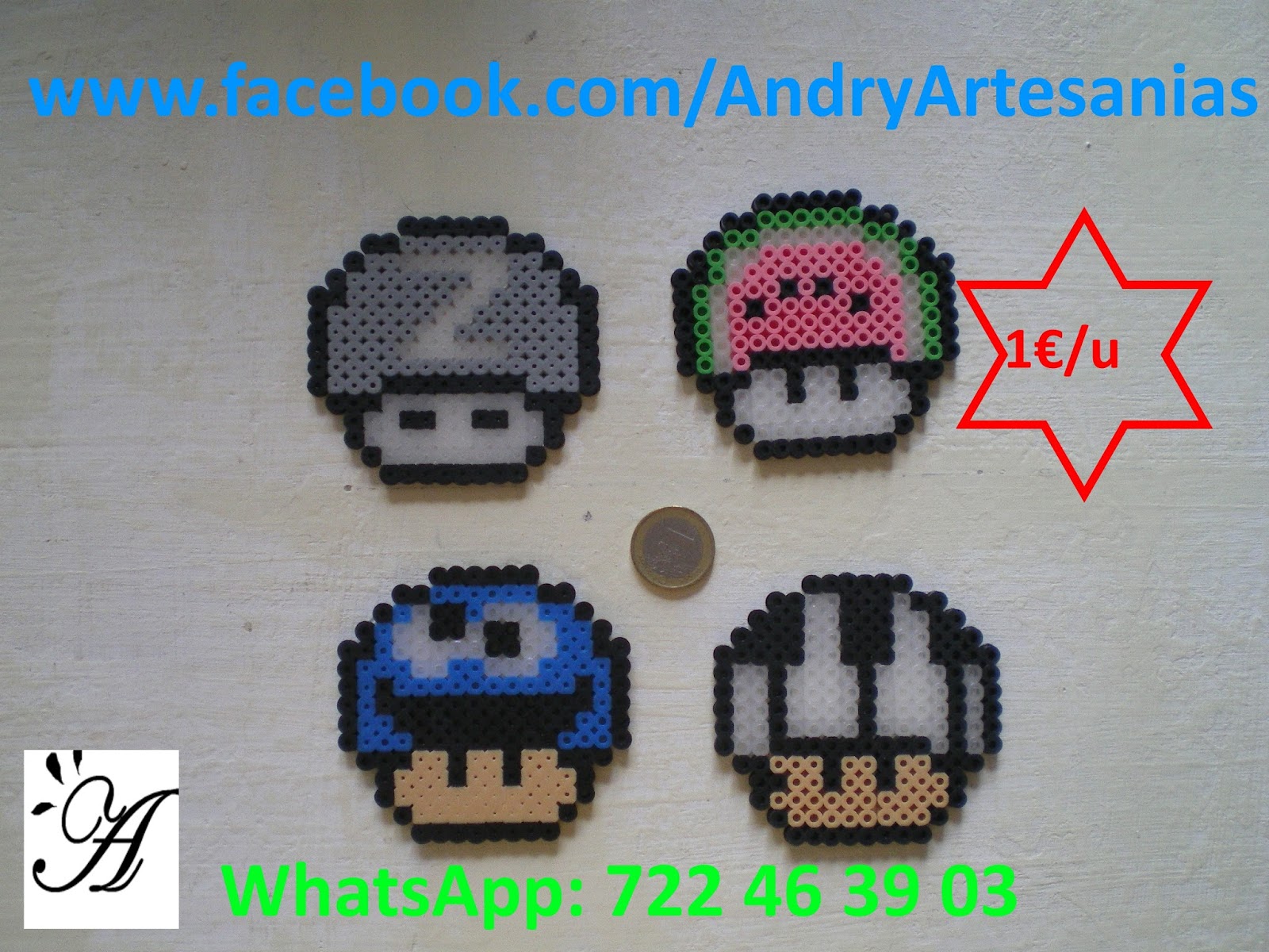ANDRY ARTESANIAS: SETAS MARIO BROS hama beads 2