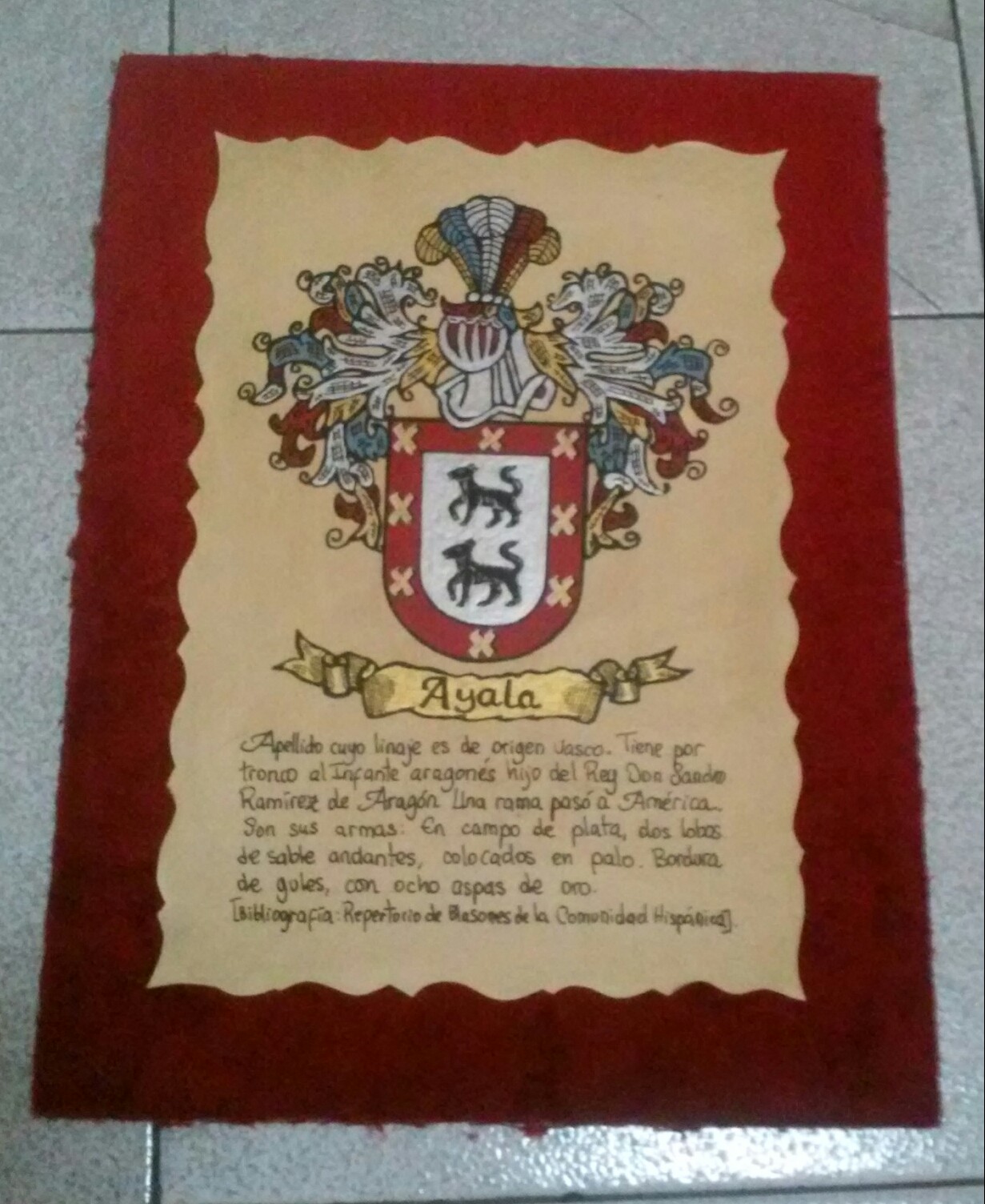Todo de heráldica: pergamino del apellido Ayala y escudo de los Ramírez ...