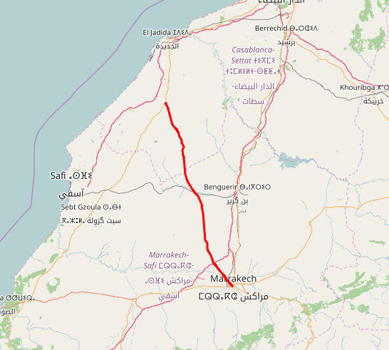 Route Nationale Numéro 7 (RN7 ou N7) - Maroc Maps