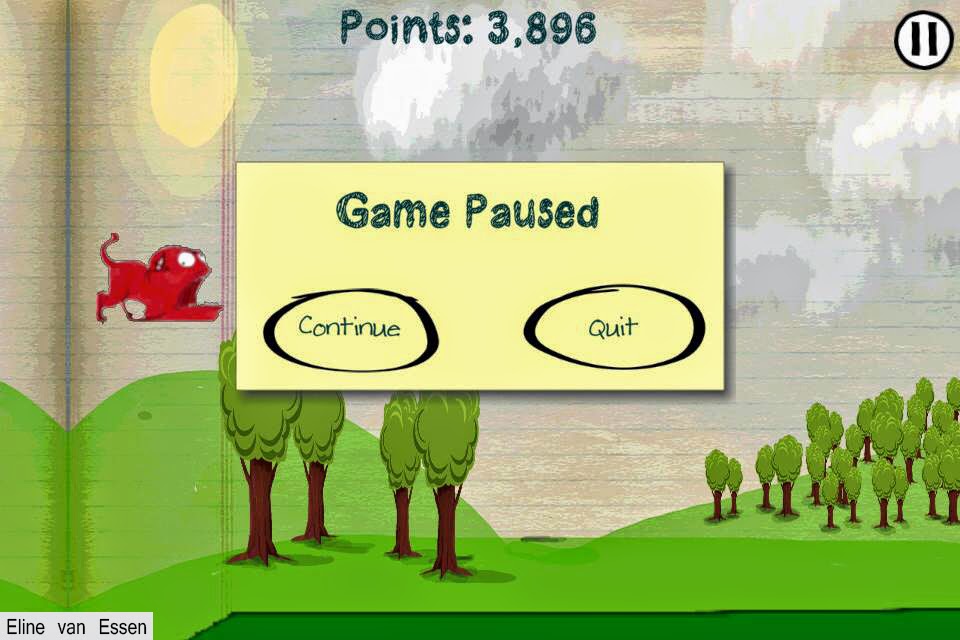 Portfolio Eline van Essen: Vormgeving: App "Slime Bites" Screenshots