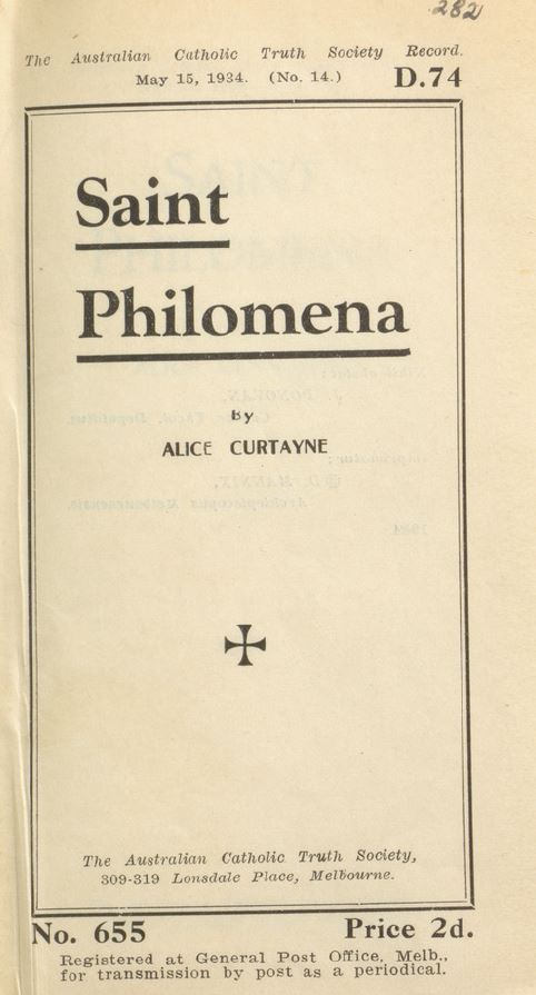 Book Reviews and More: Saint Philomena - Alice Curtayne