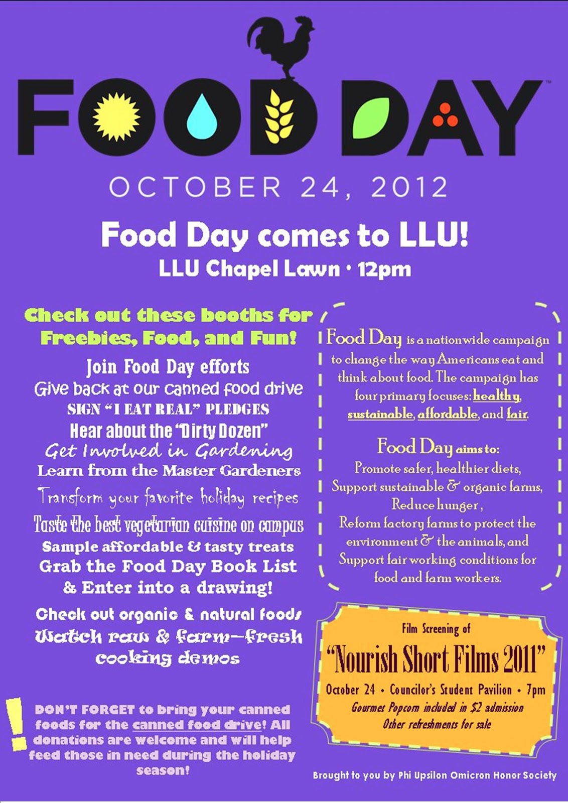 God, Food, Run: Food Day to be Celebrated at Loma Linda University