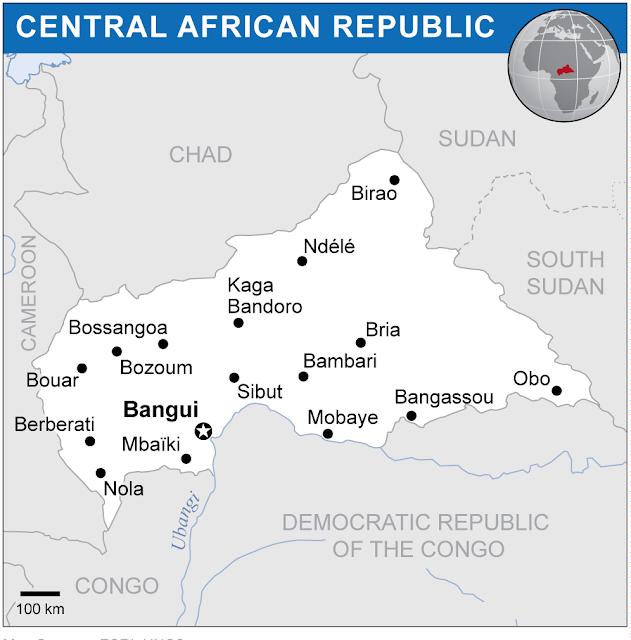 Geography Blog: Map of Central African Republic
