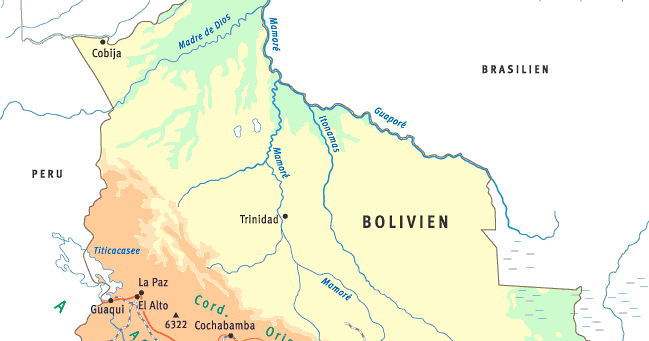BOLIVIA - GEOGRAPHICAL MAPS OF BOLIVIA ~ Klima Naturali™