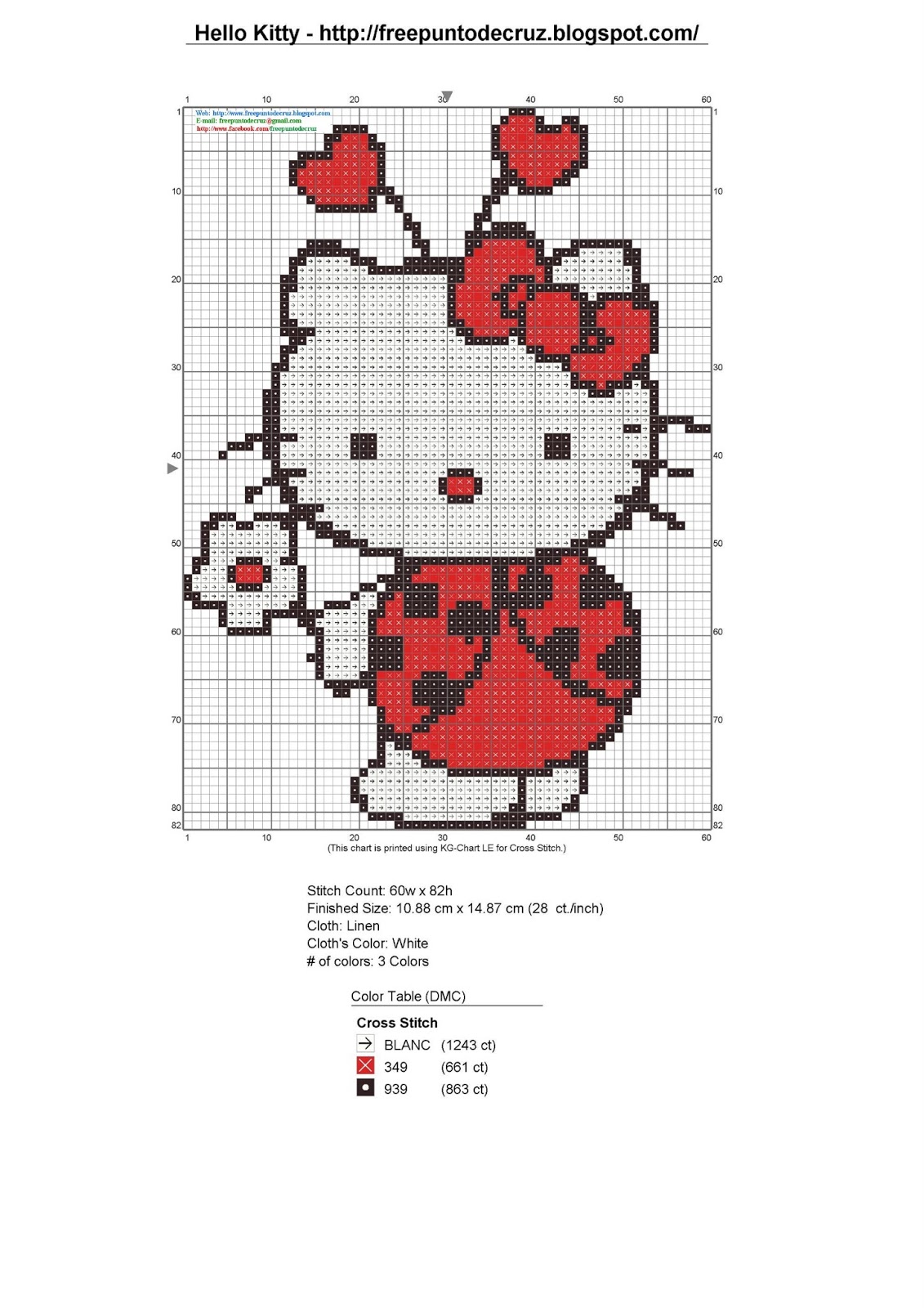 Dibujos Punto de Cruz Gratis: Hello Kitty - Cross Stitch Patterns
