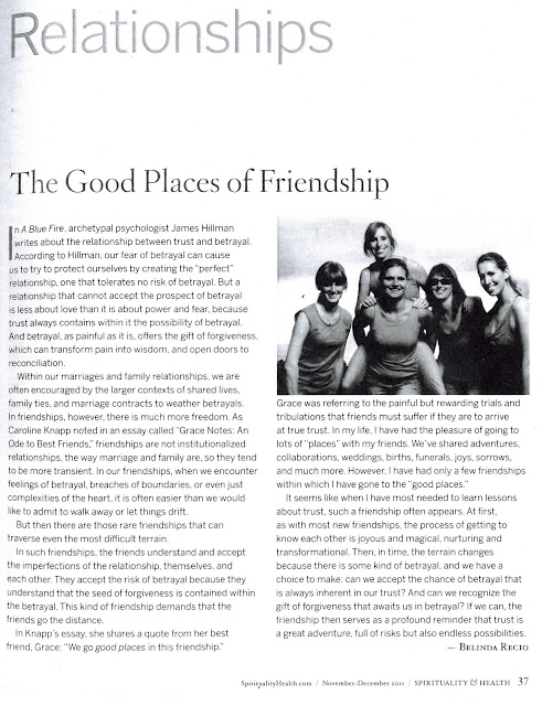 The Red Boa: Mojo Monday ~ The Good Places of Friendship