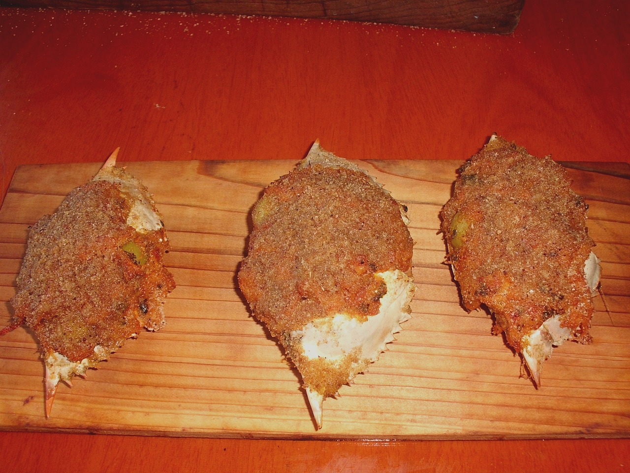 El Fogón de Leña: Jaibas rellenas a la vizcaína, una delicia.