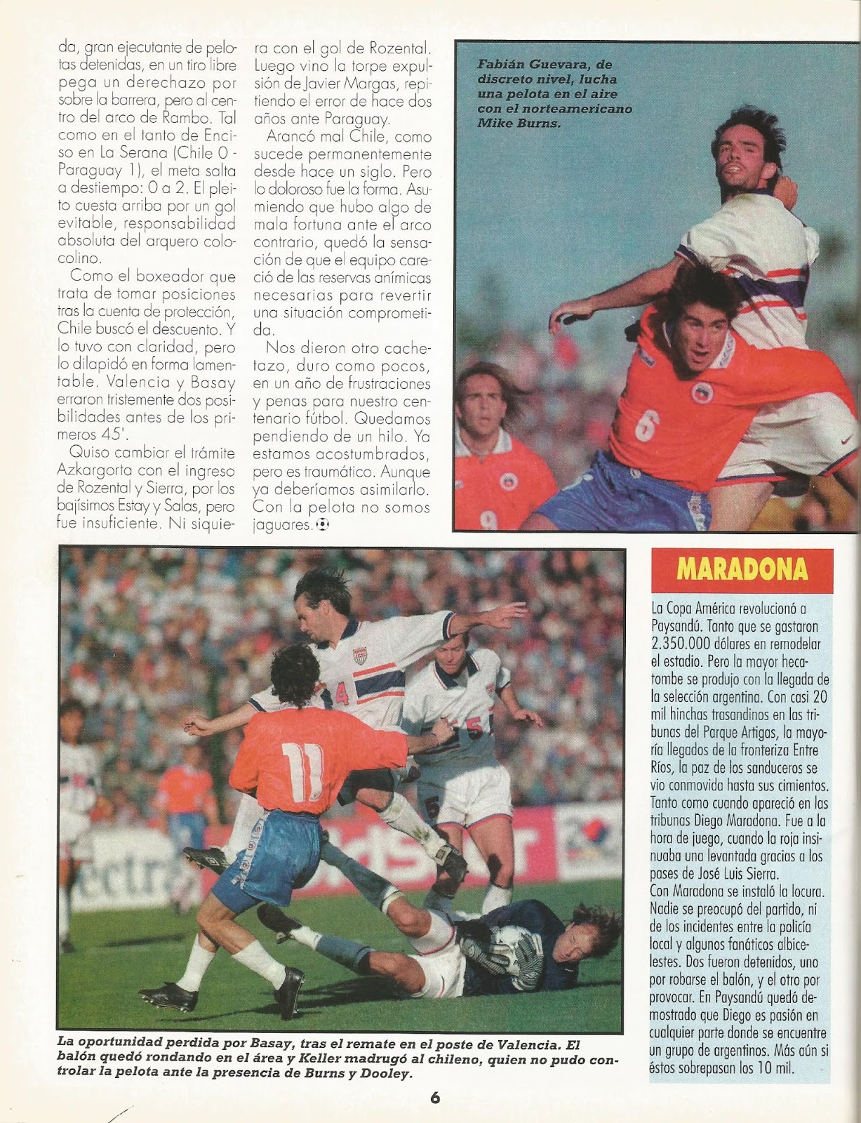 Partidos de la Roja: [08/07/1995] Estados Unidos-Chile | 2:1