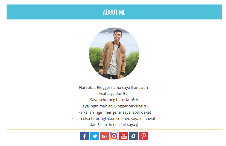 Cara membuat About Me Simple dan Keren di Blog ~ Gudang Ilmu IT
