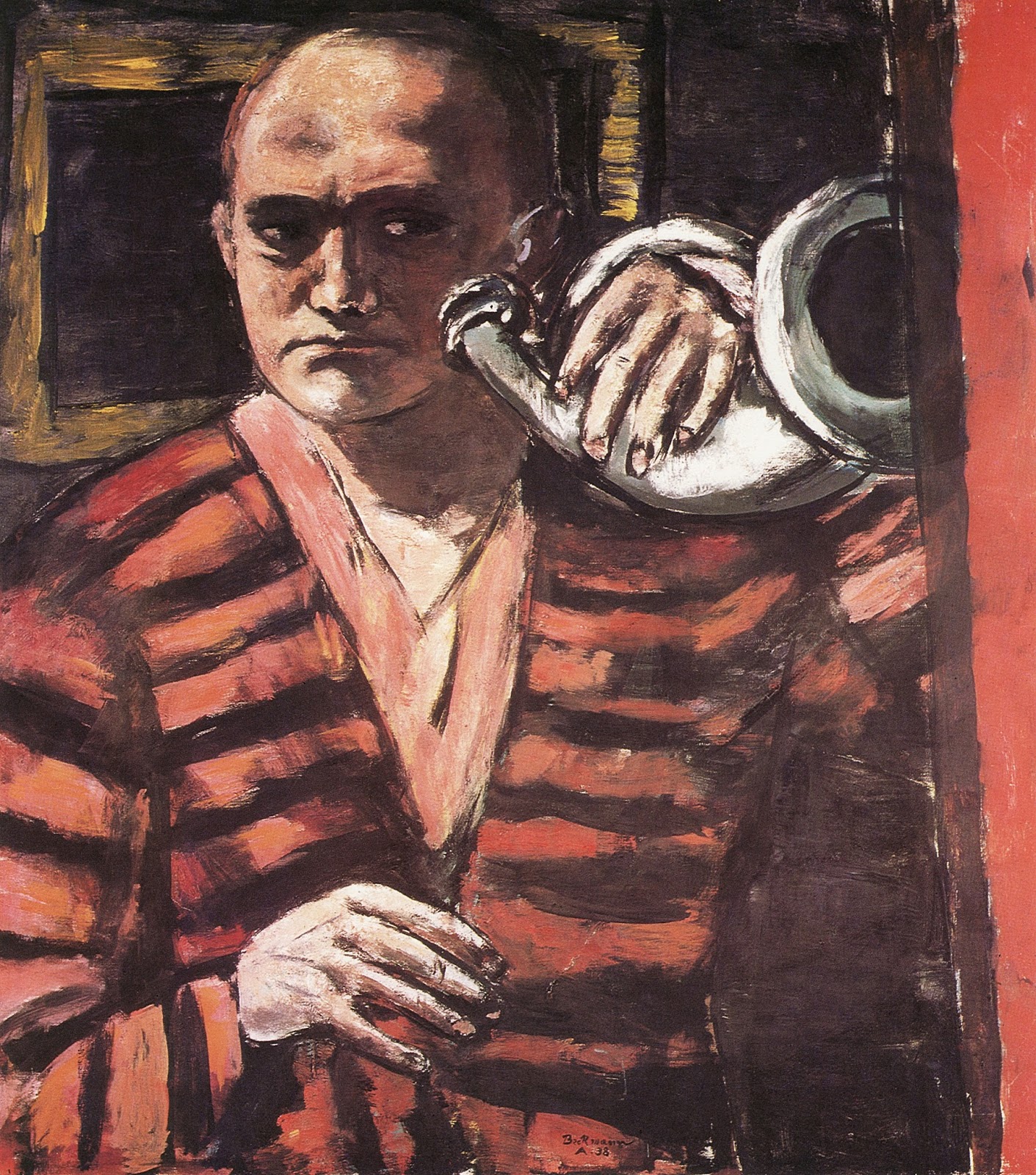 Enjoy some Damn Fine Art : Max Beckmann. Self-Portrait with Horn, 1938 ...