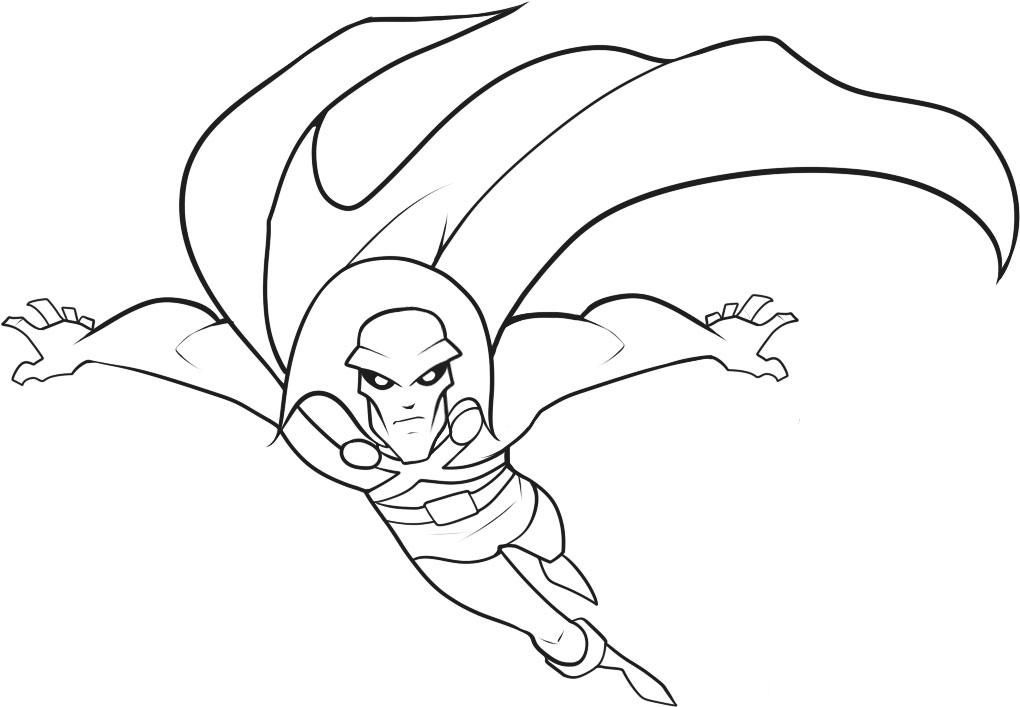 Martian Manhunter Moving Coloring Page - Free Printable Coloring Pages ...