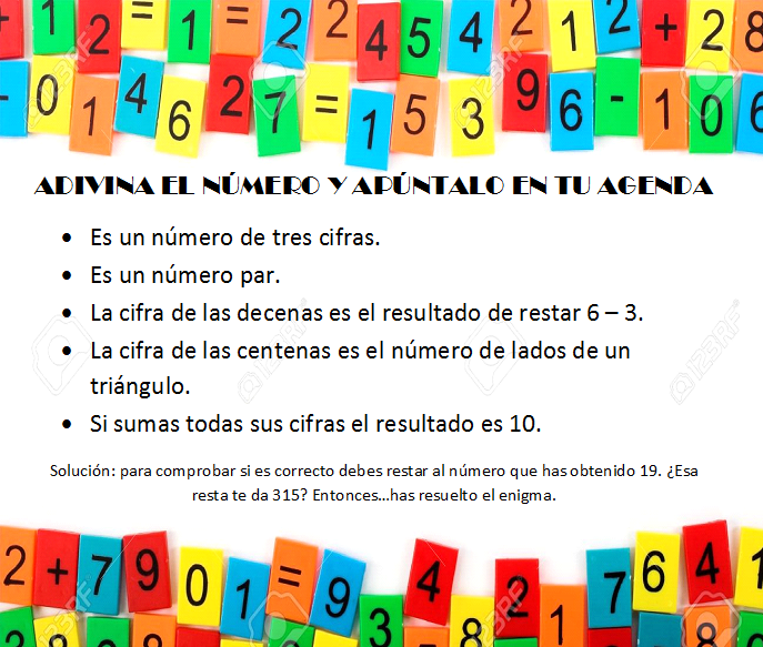 PRIMARIA 2 CEIP SANTA ANA: Adivina el número