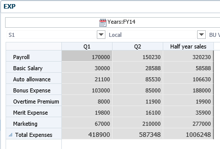 Adding formulas to the Dataforms - Hyperion Planning