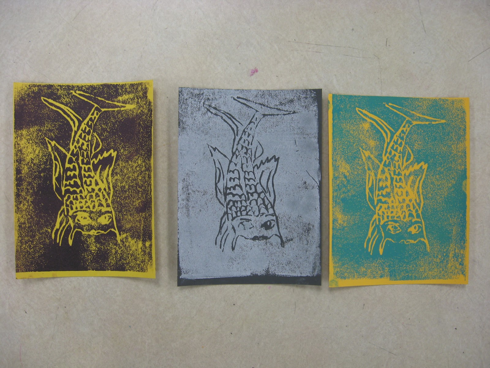 Miss Young's Art Room: 6th Grade Koi Fish Printmaking