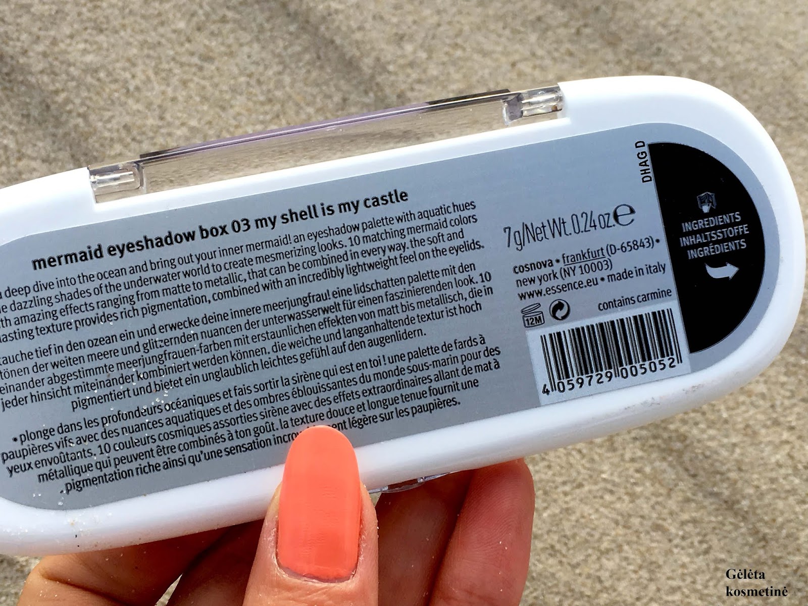 ESSENCE "Mermaid" eyeshadow box akių šešėliai "03 my shell is my castle"