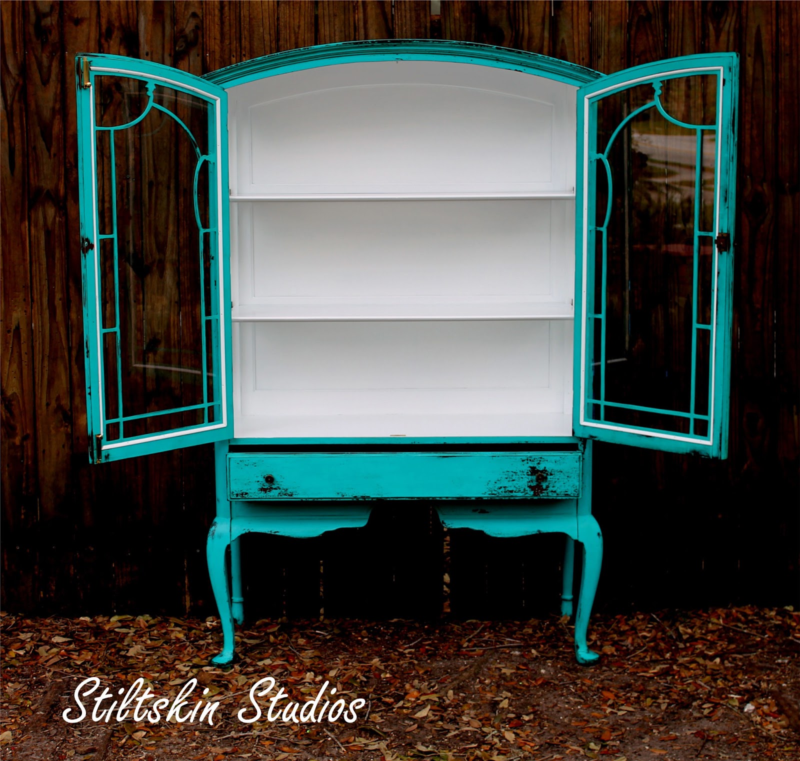 Stiltskin Studios: Vibrant Turquoise Hutch