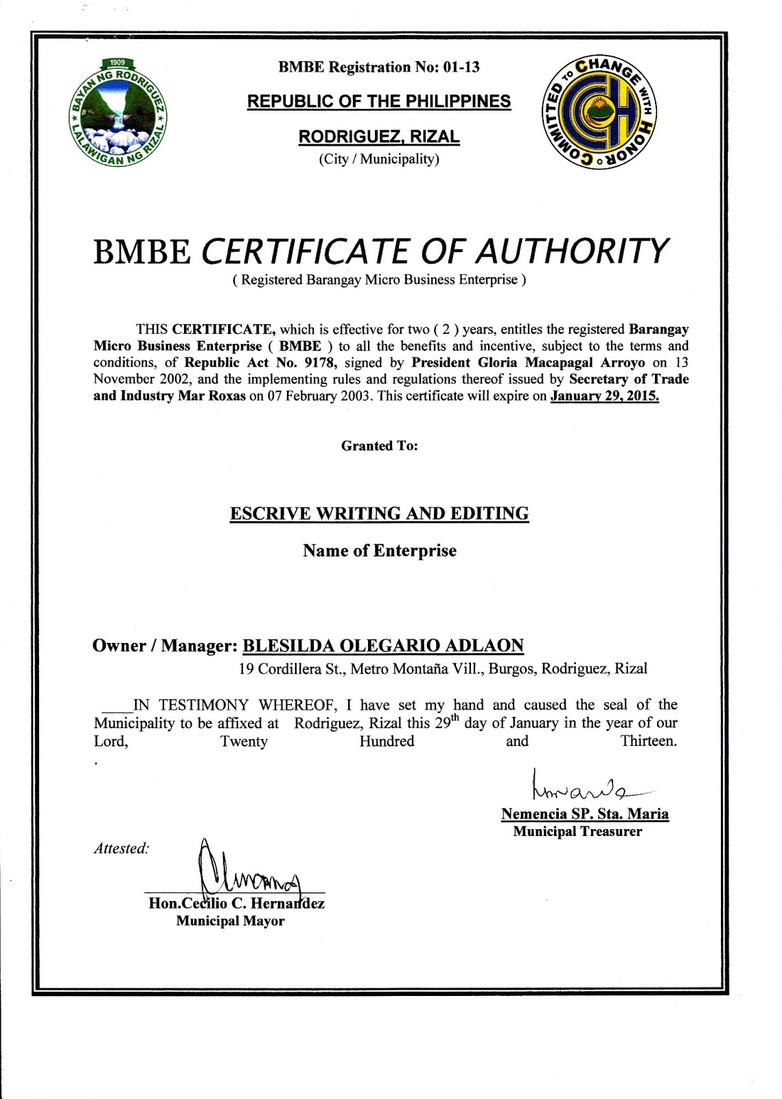 BMBE Certified!