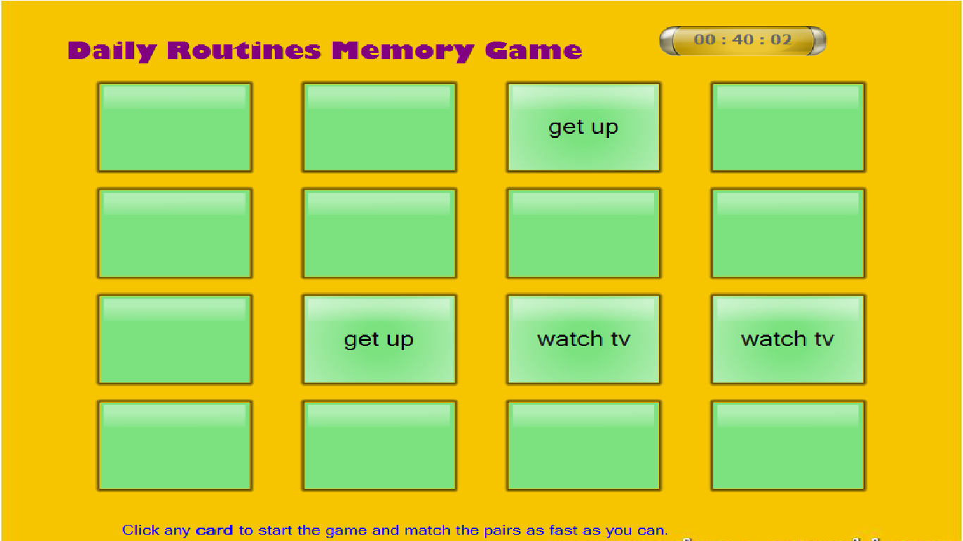 Our English Corner: MEMORY: DAILY ROUTINES