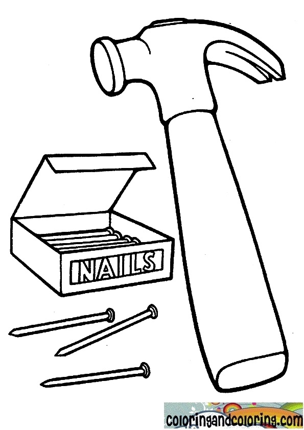 Hammer And Nails Coloring Pages Coloring Pages