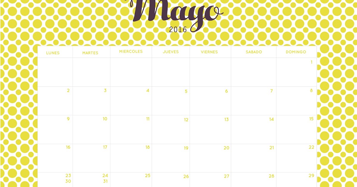 papelidades: Calendario imprimible de Mayo