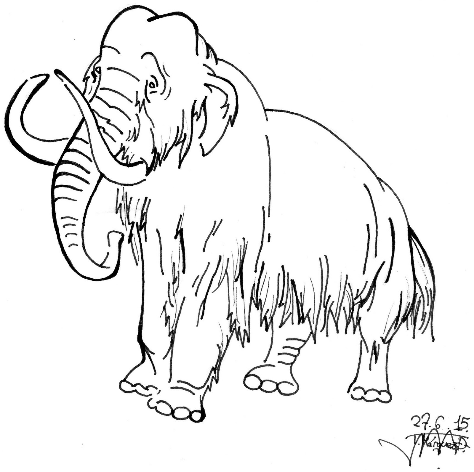Dibujo Prehistory Mamut Prehistoria Sketch Coloring Page