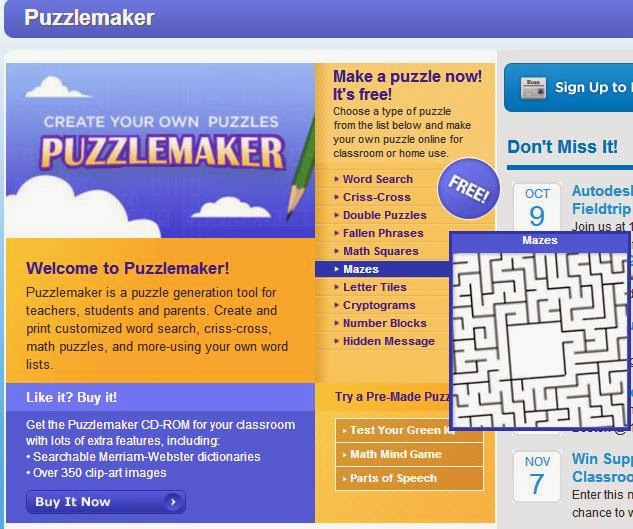 Materiales didácticos on line: Generador de cuestionarios y ejercicios: Puzzlemaker