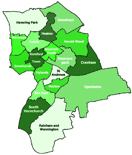Havering London Map Region | Map of London Political Regional