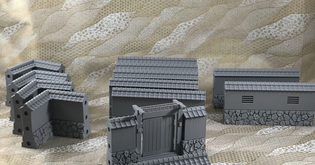 oldSarges Wargame and Model blog: Oriental walls made by Dave-N- daughters