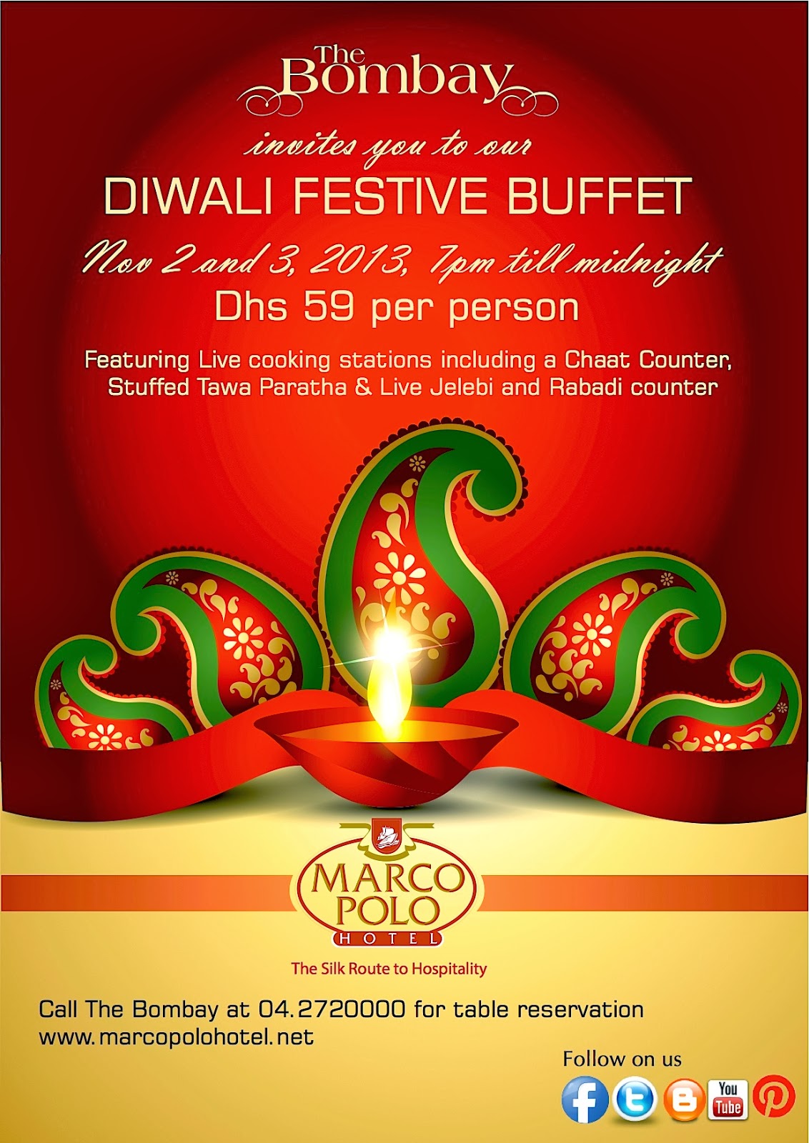 Marco Polo Hotel Dubai: Celebrate Diwali at The Bombay!