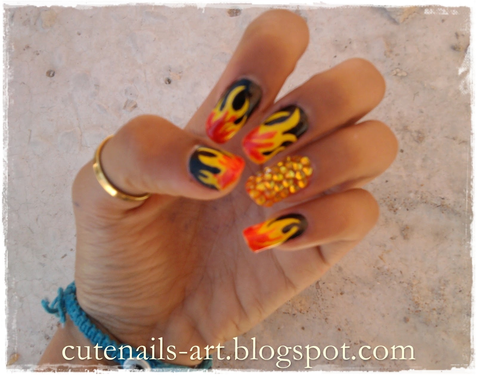 cutenails-art: Fire nails art (لمشاهب)