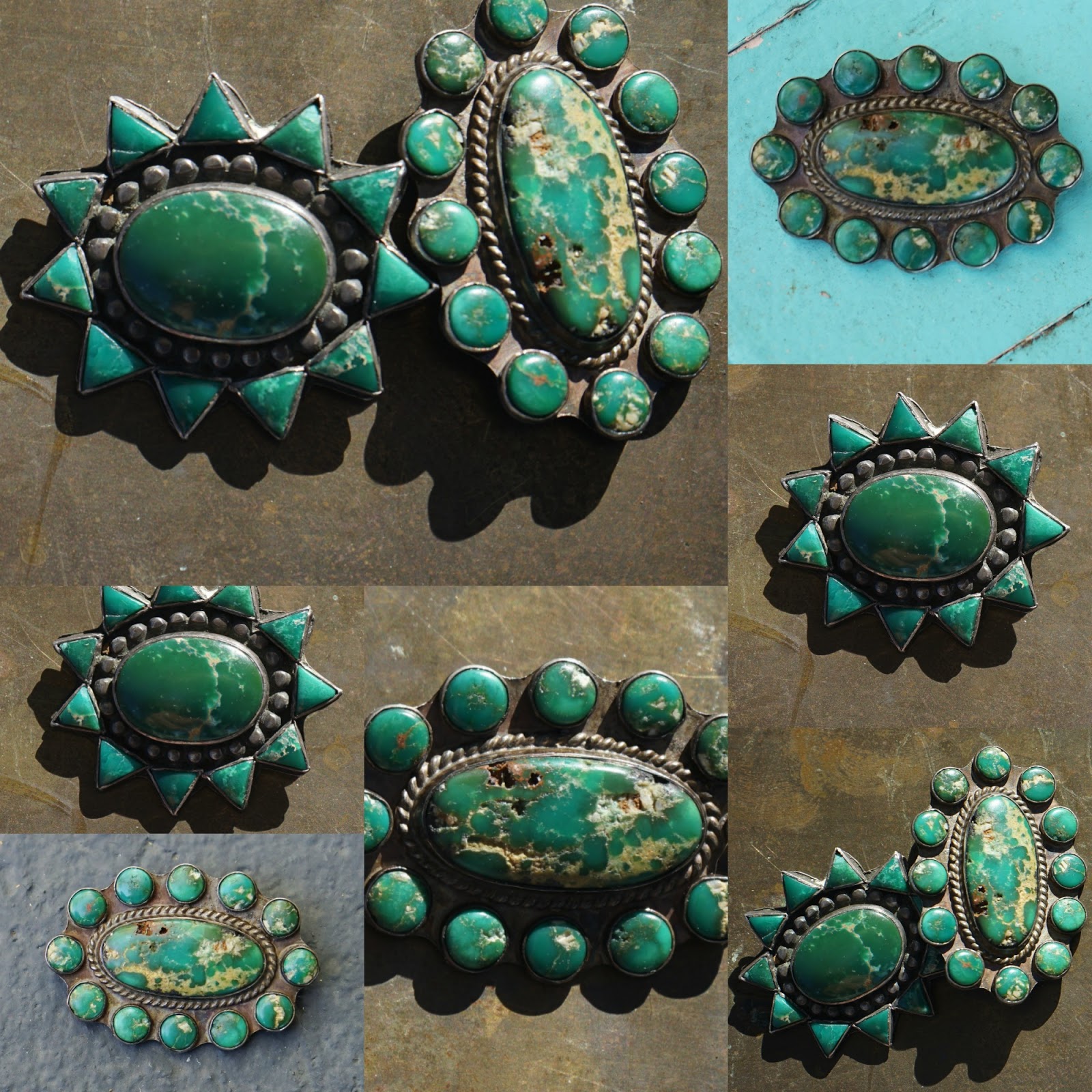 Uchizono Gallery: Cerrillos Turquoise Vintage Pins