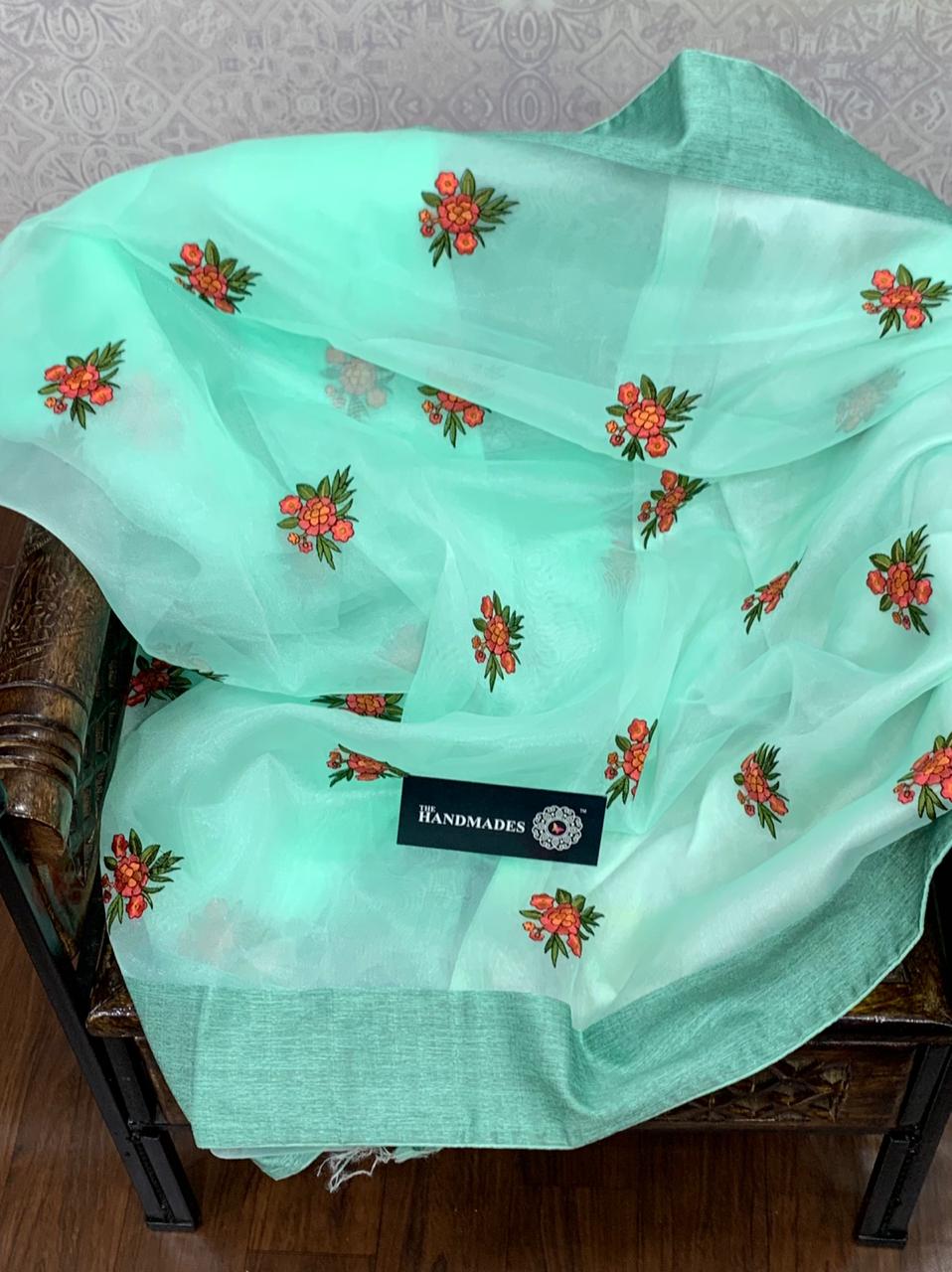 Tissue organza sarees