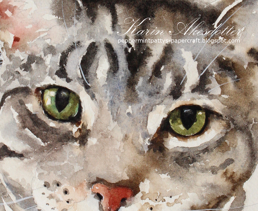Peppermint Patty's Papercraft: Sunday Watercolor : Pet Portrait - cat