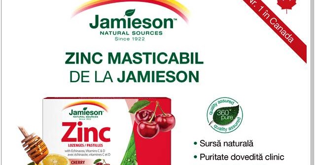 Pareri ZINC MASTICABIL de la JAMIESON pretul placut al imunitatii care ...