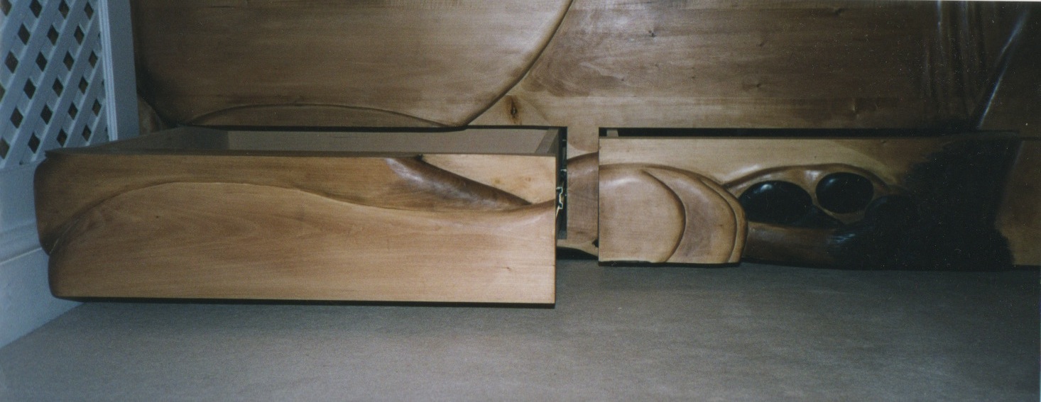 Carved Curves: The Lion sleeps every night.